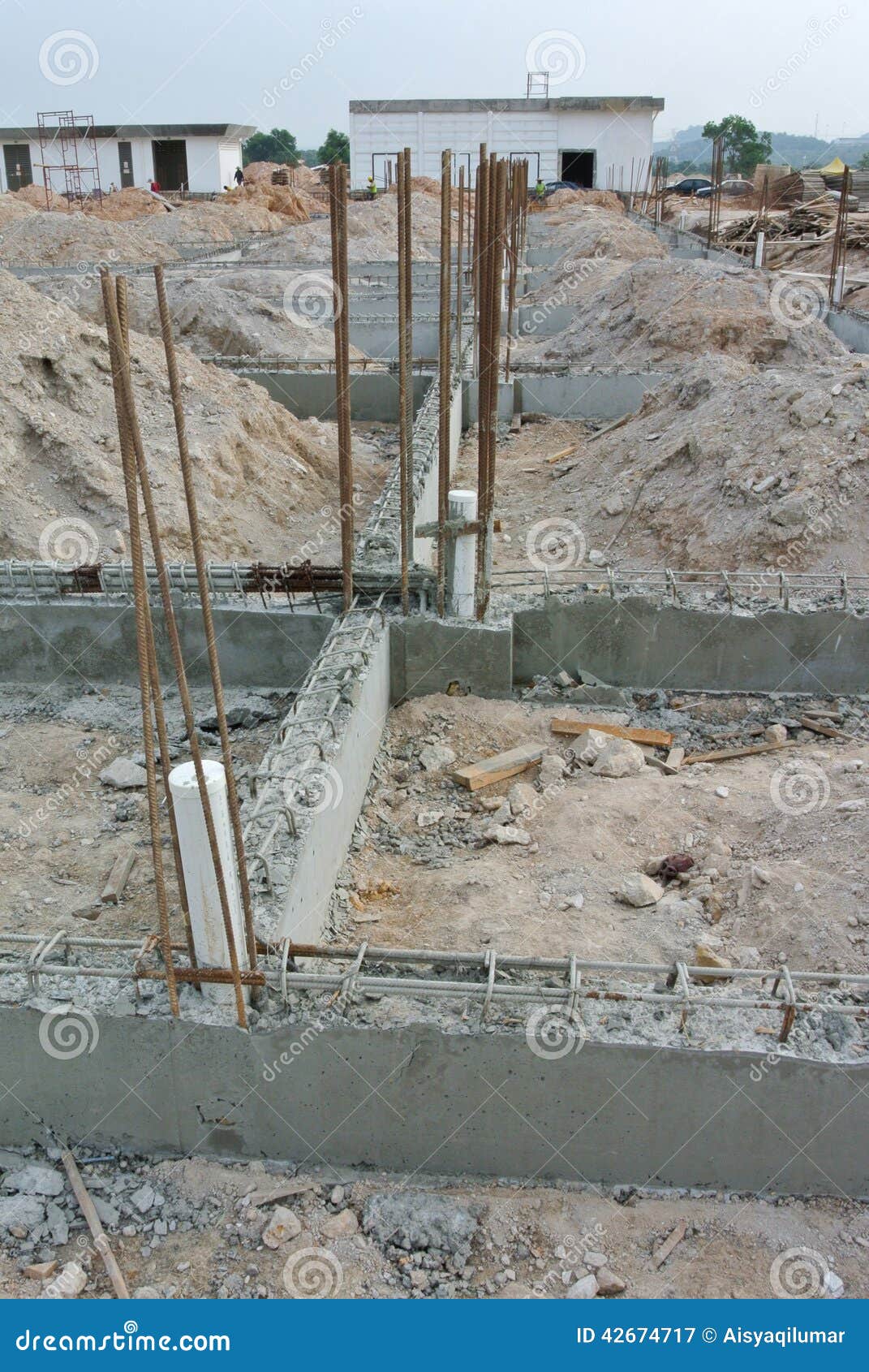 Construction of Ground Beam Stock Image - Image of architecture, level ...
