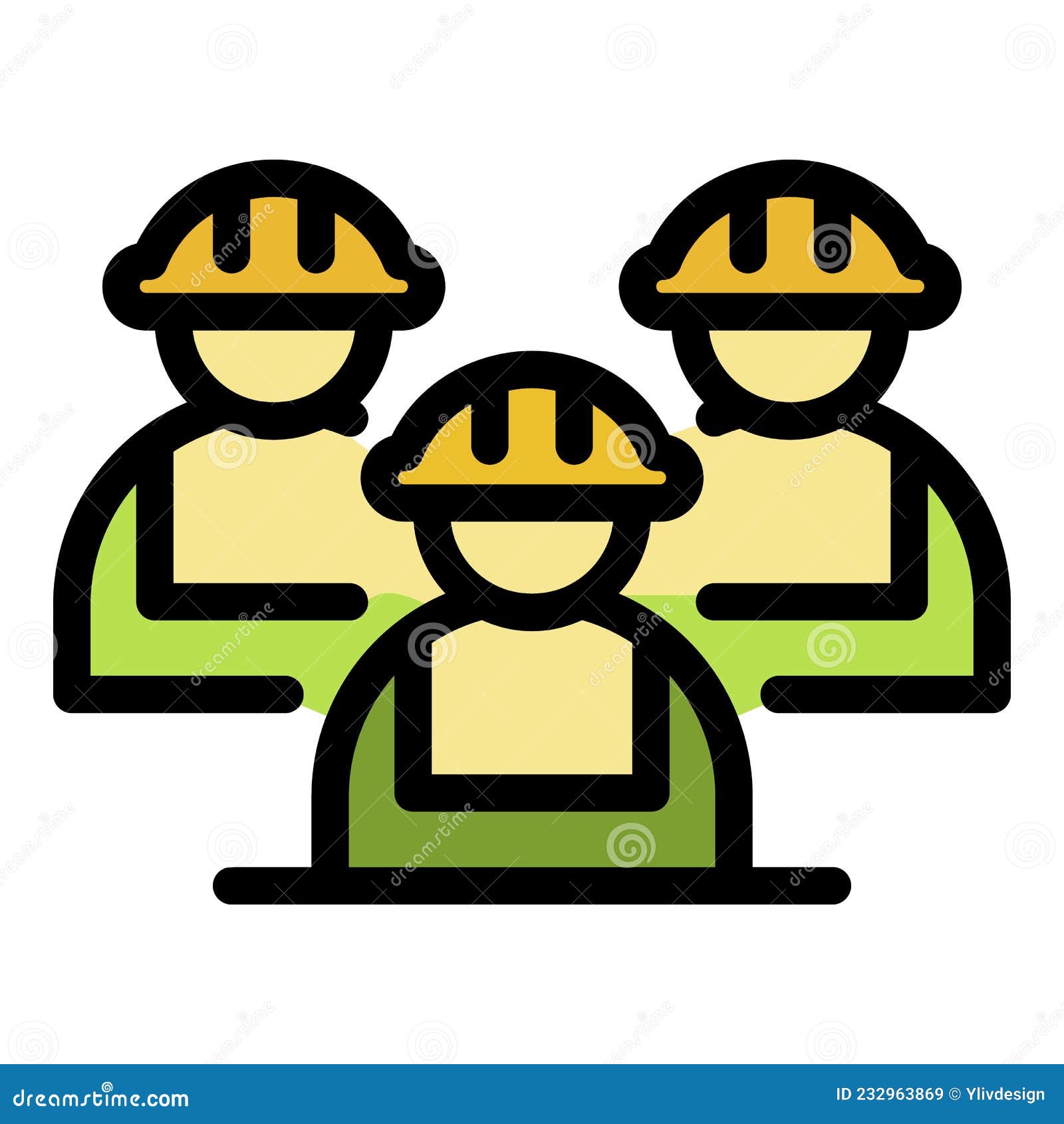 Construction Group People Icon Color Outline Vector Stock Vector ...