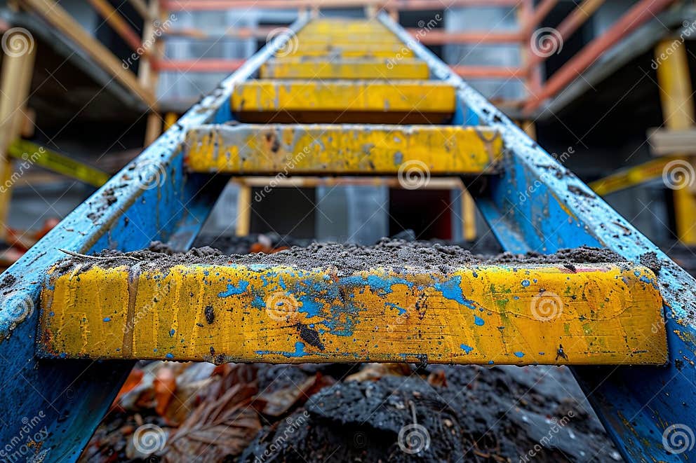 Construction Halted Building Ladder and Structure for House Development ...