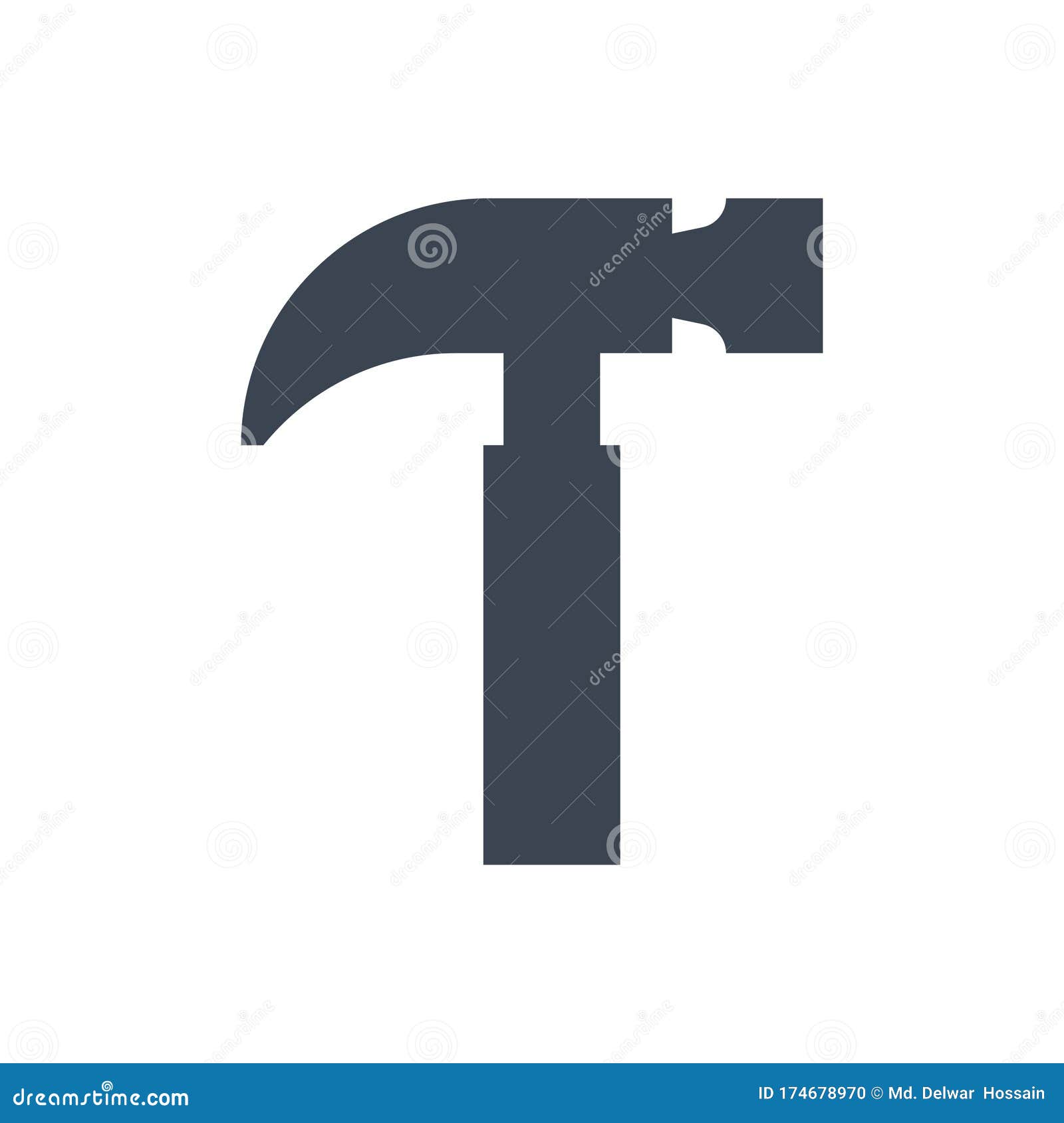Construction hammer icon stock vector. Illustration of options - 174678970