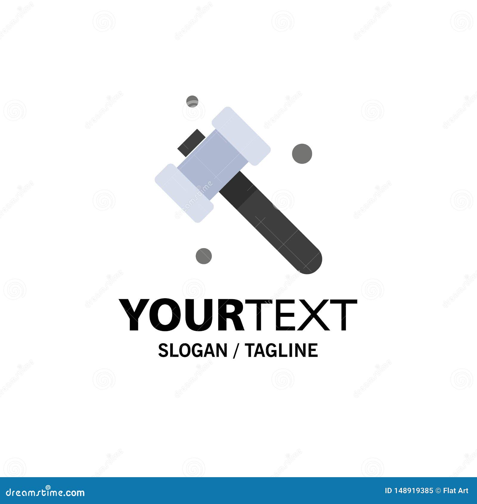 Construction, Hammer, Tool Business Logo Template. Flat Color Stock ...