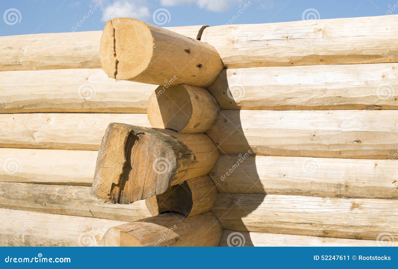 Construction of the Handcrafted Scribe Fit Log House Stock Image ...