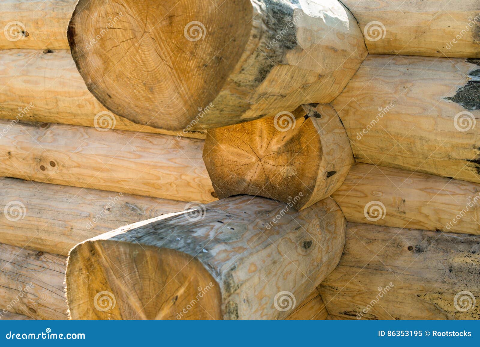 Construction of the Handcrafted Scribe Fit Log House Stock Image ...