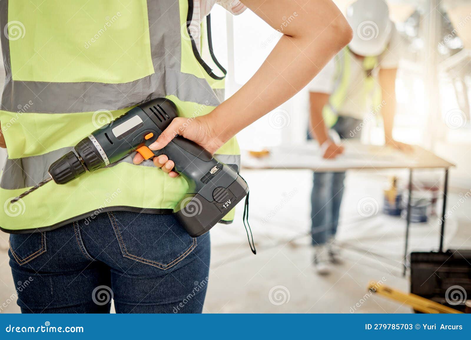 Construction, Handyman and Drill in Hand for Maintenance or Carpenter ...