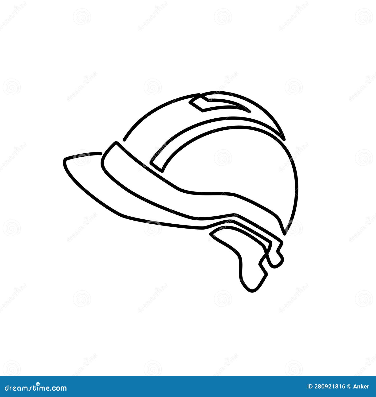 Construction Hard Hat. Continuous One Line Drawing Stock Vector ...