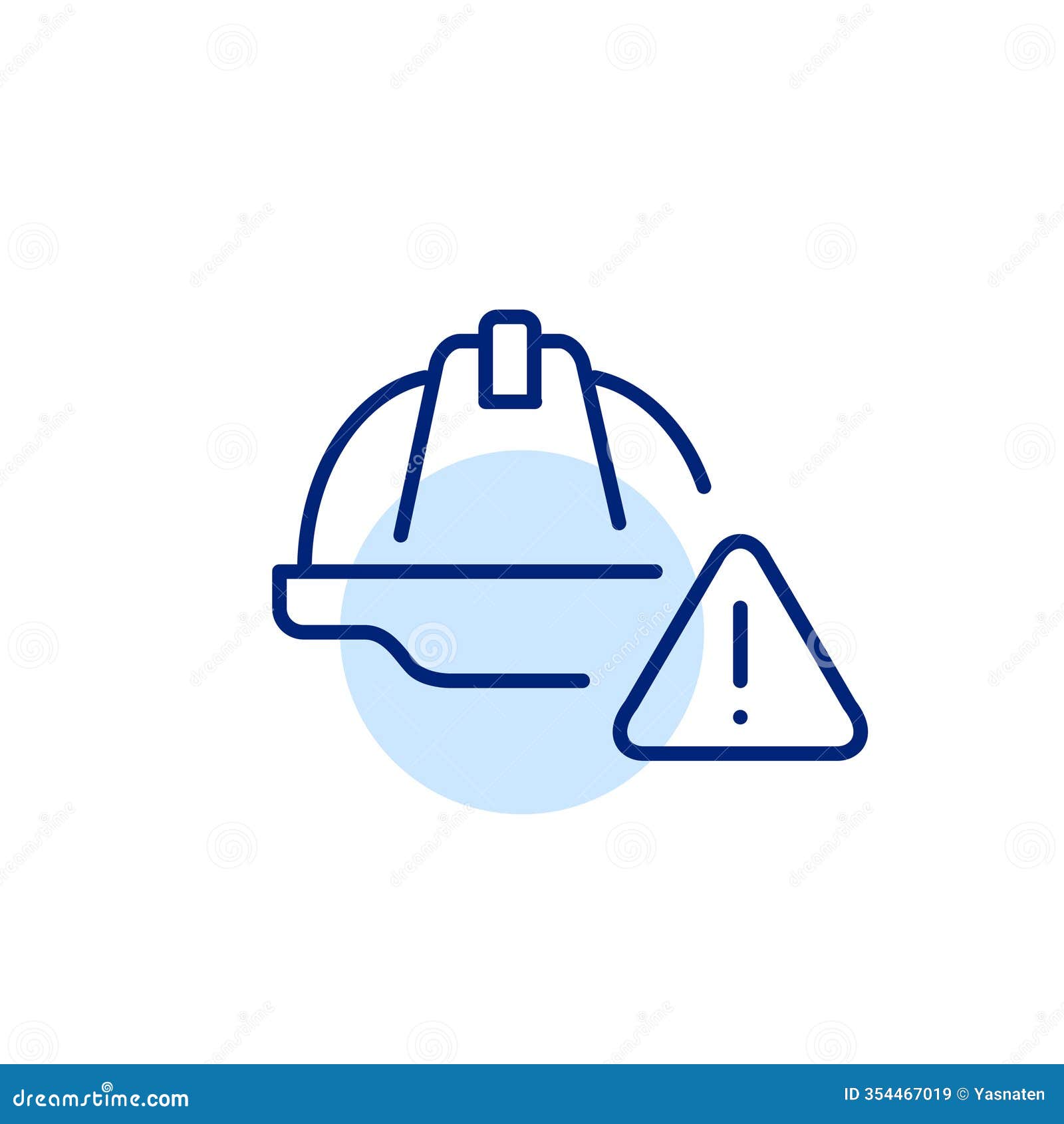 Construction Hard Hat and Exclamation Mark in Triangle. Workplace ...