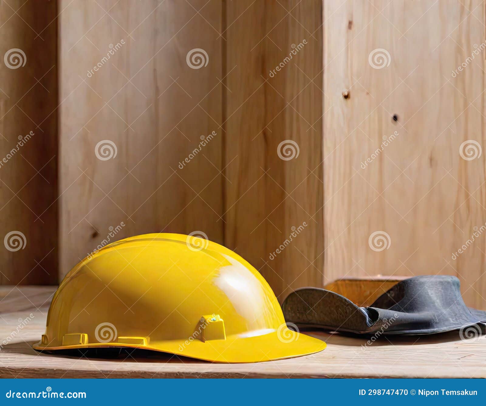 Construction Hard Hat on Stack of Steel Beams Symbolizing Strength and ...