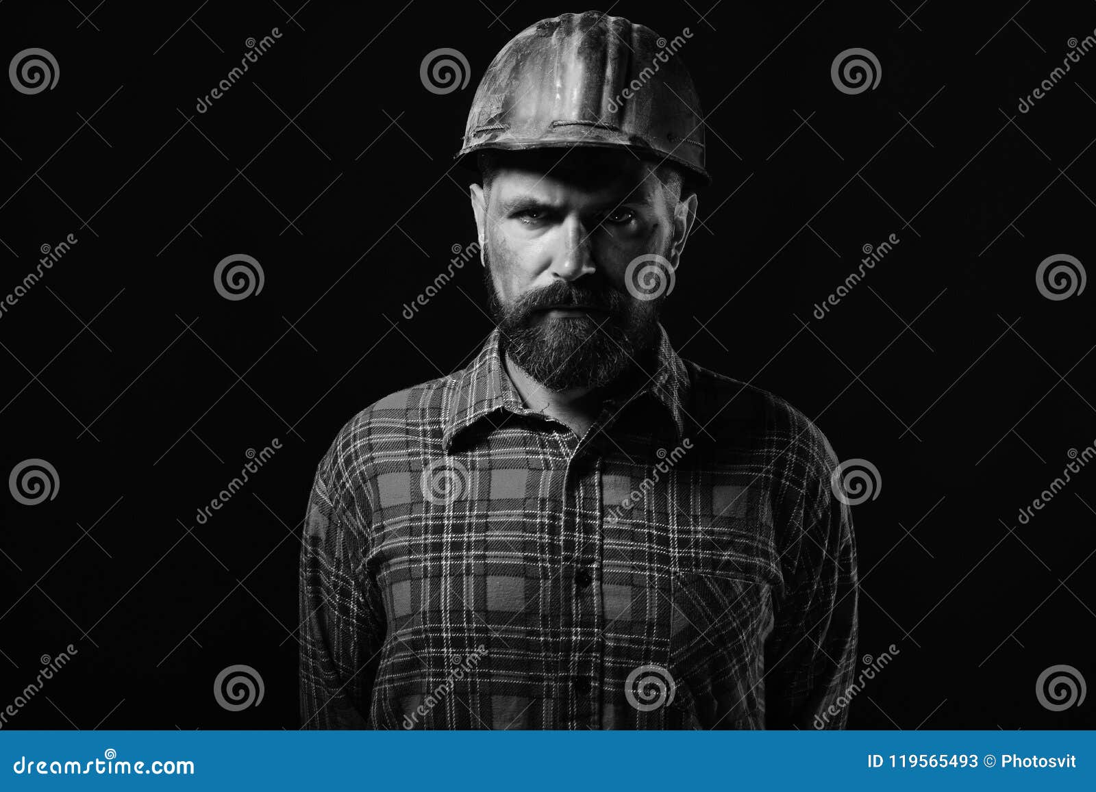 Construction and Hard Work Concept. Builder or Repairer with Thick ...