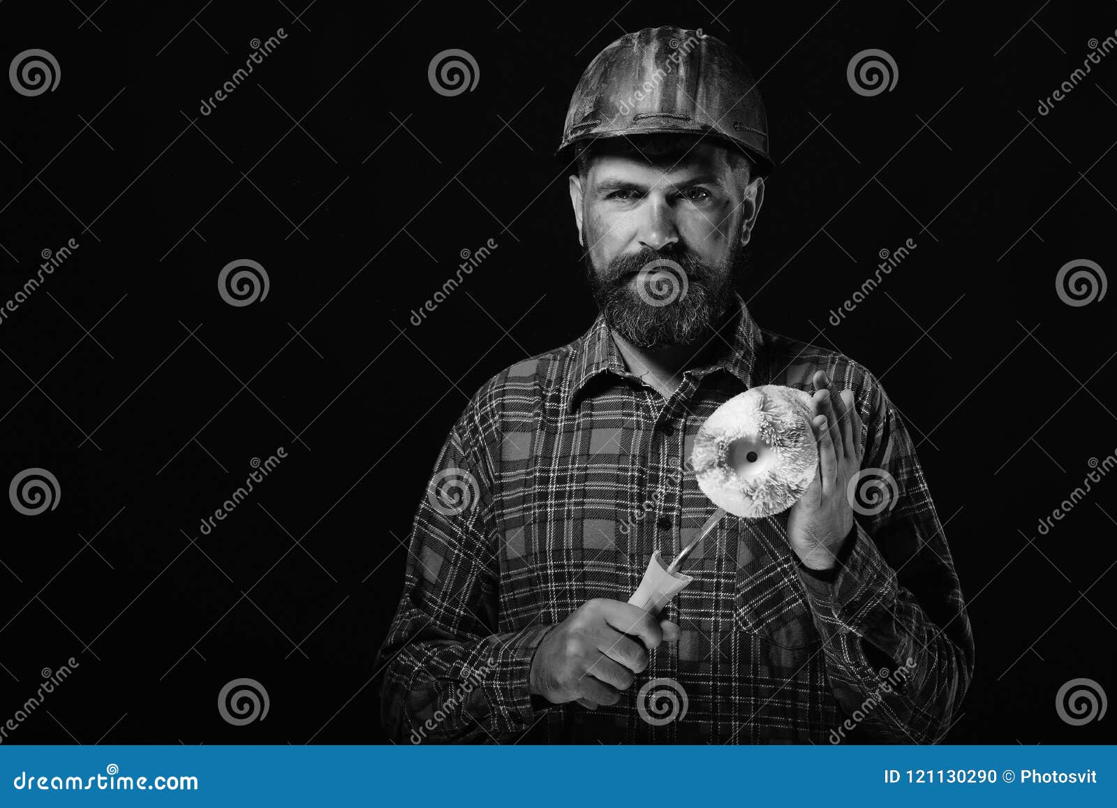 Construction and Hard Work Concept. Man with Smiling Face Stock Photo ...