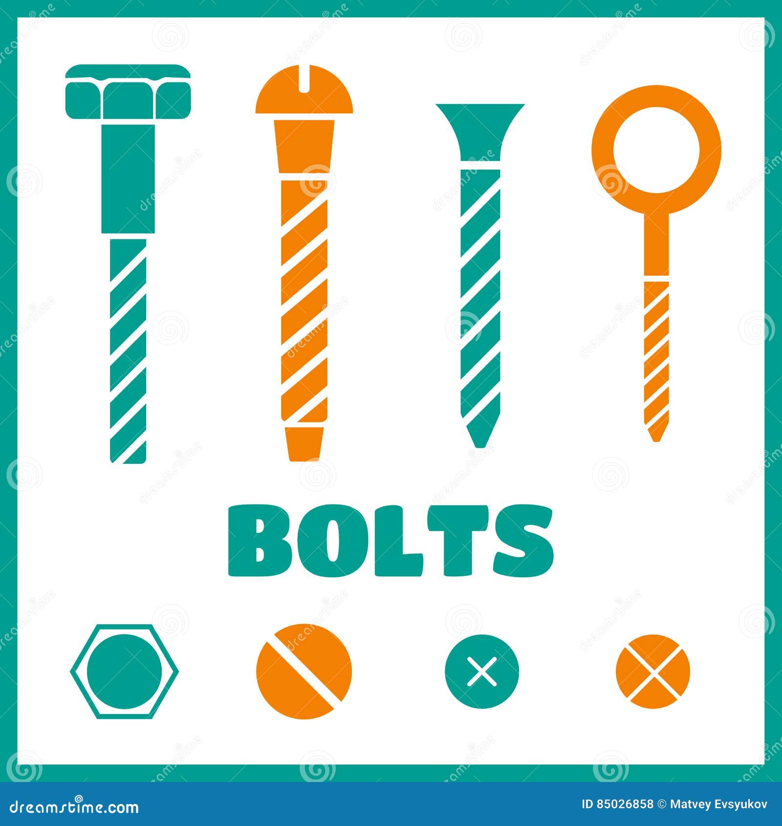 Construction Hardware Icons Stock Illustration - Illustration of fasten ...