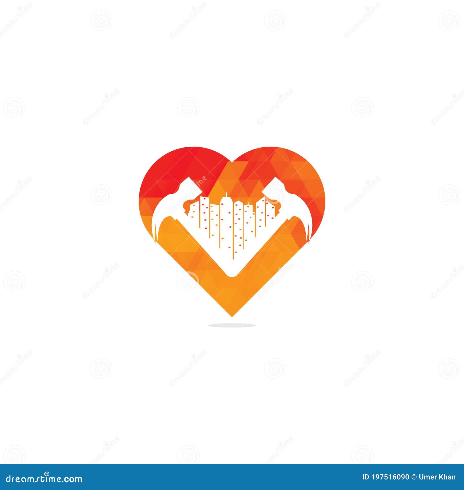 Construction Heart Shape Concept Logo Template Stock Vector ...