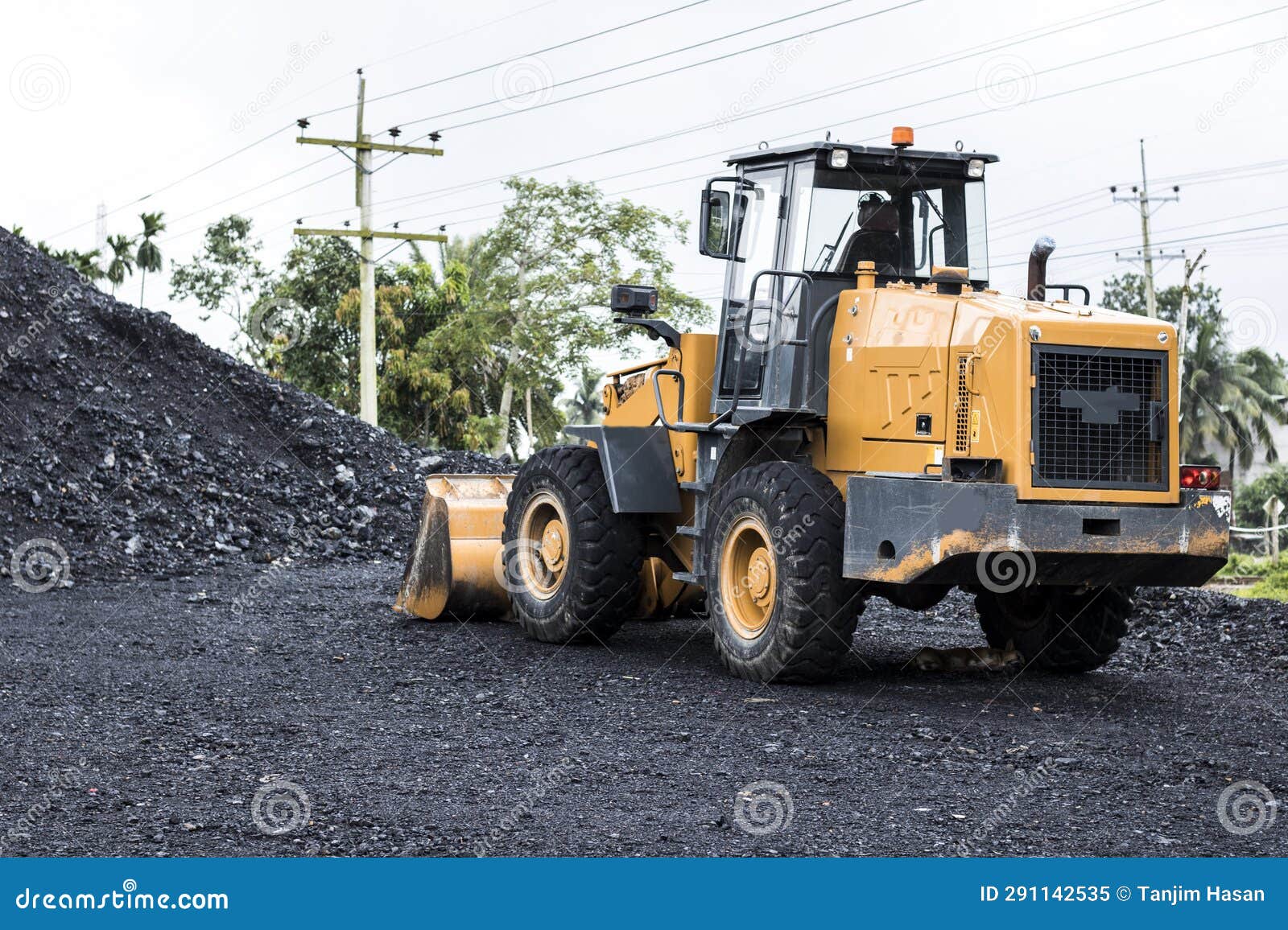 Construction of Heavy Equipment on the Site on a Coal Dump, Excavator ...