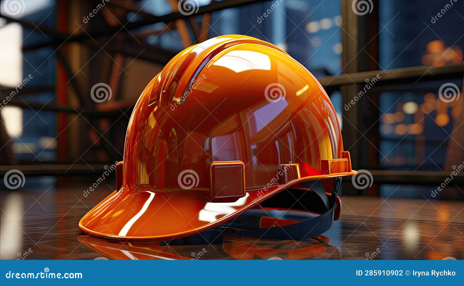 Construction Helmet on Building Background, Ai Generated Stock Photo ...