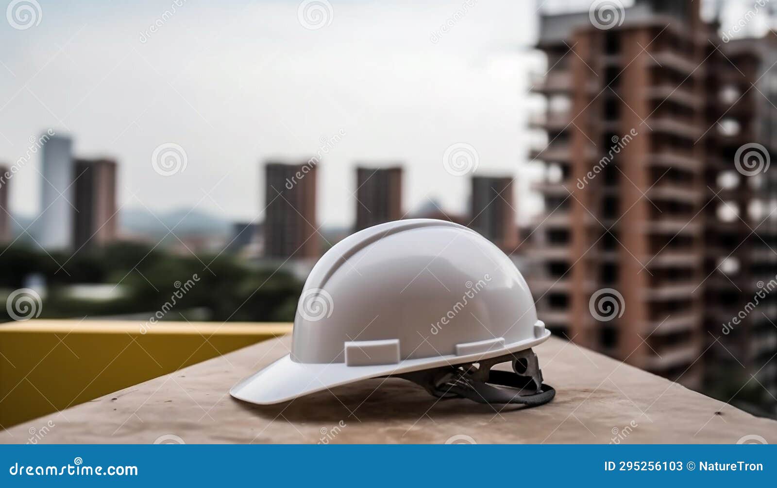 Construction Helmet on a Building Construction Helmet Stock ...