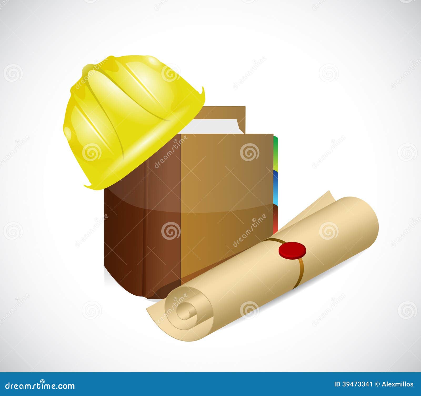 Construction Helmet and Education Graduation Stock Illustration ...