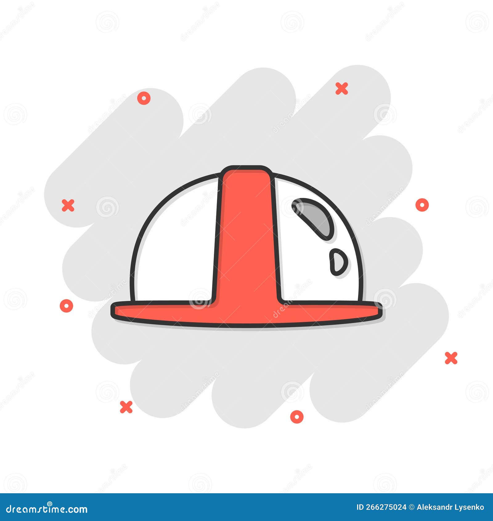 Construction Helmet Icon in Comic Style. Safety Cap Cartoon Vector ...