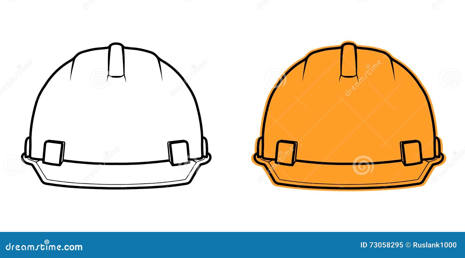 Construction Helmet Icon Front View On White Background Stock Vector