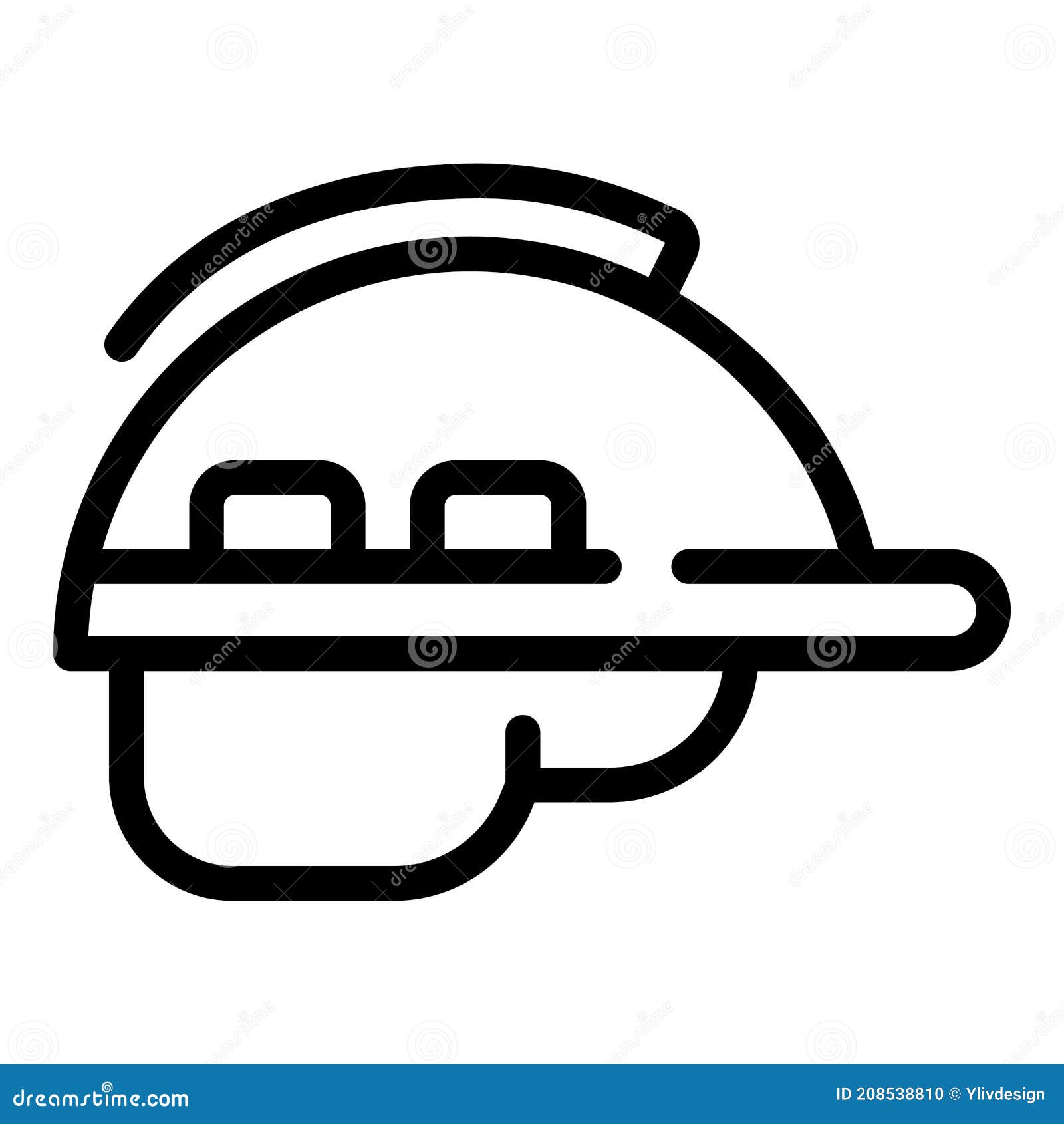 Construction Helmet Icon, Outline Style Stock Vector - Illustration of ...