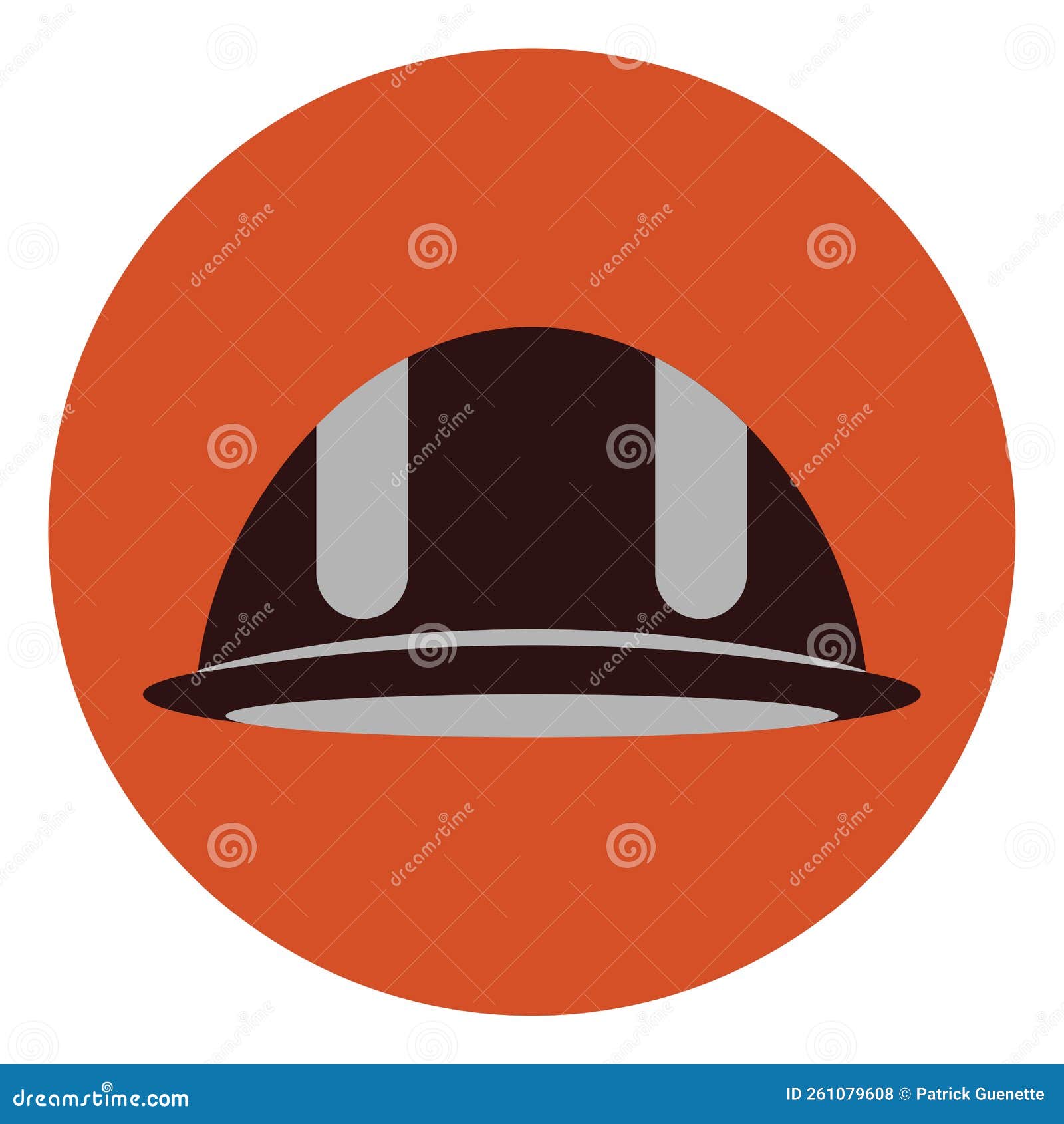 Construction helmet, icon stock vector. Illustration of protect - 261079608