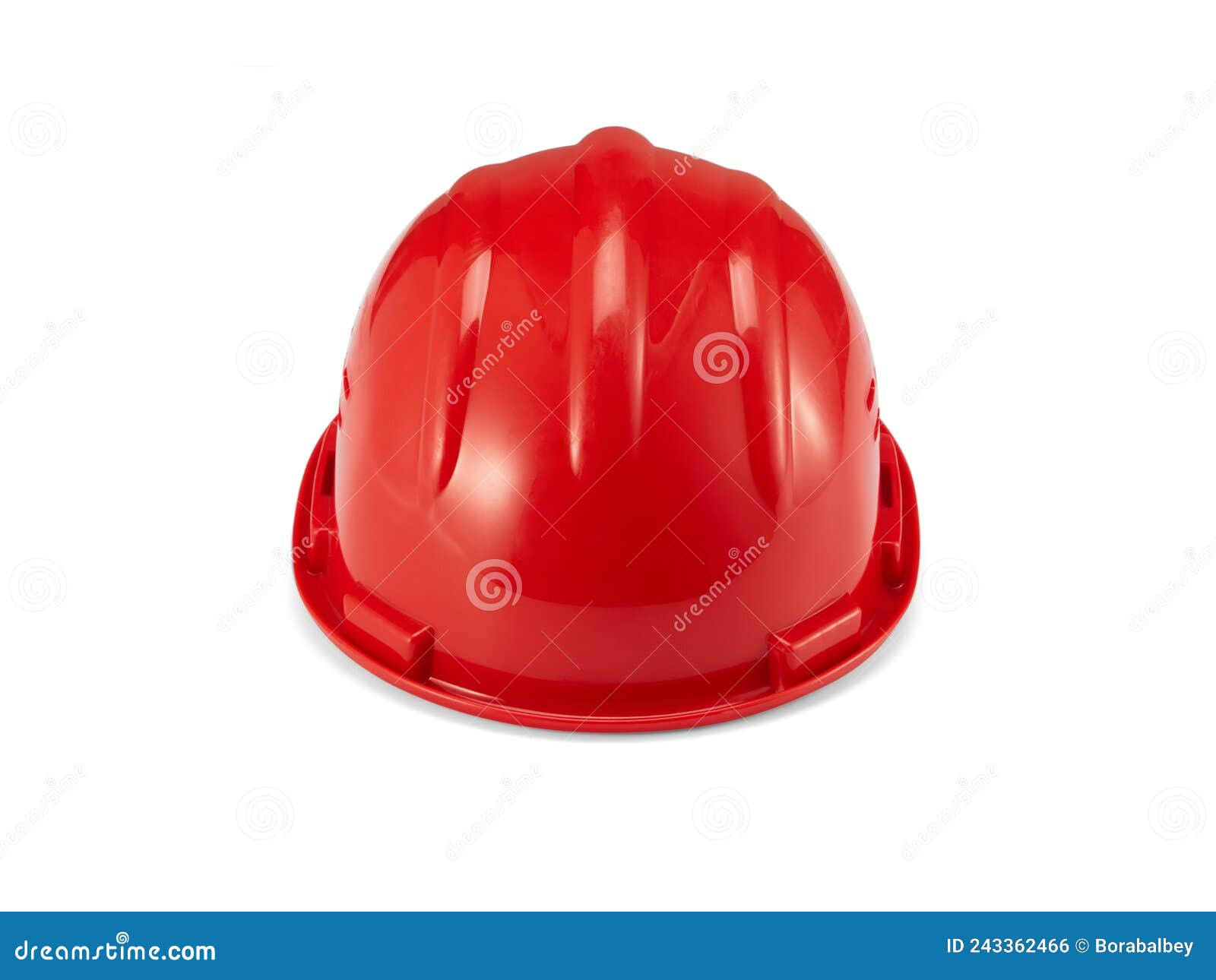 Red Construction Helmet Isolated on White Background. Back View Stock ...