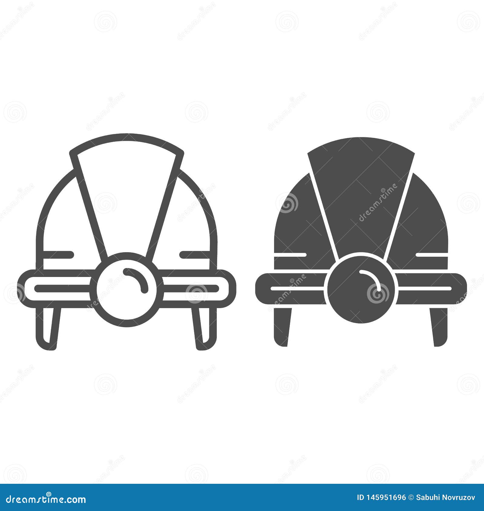 Construction Helmet Line and Glyph Icon. Builder Helmet Vector ...