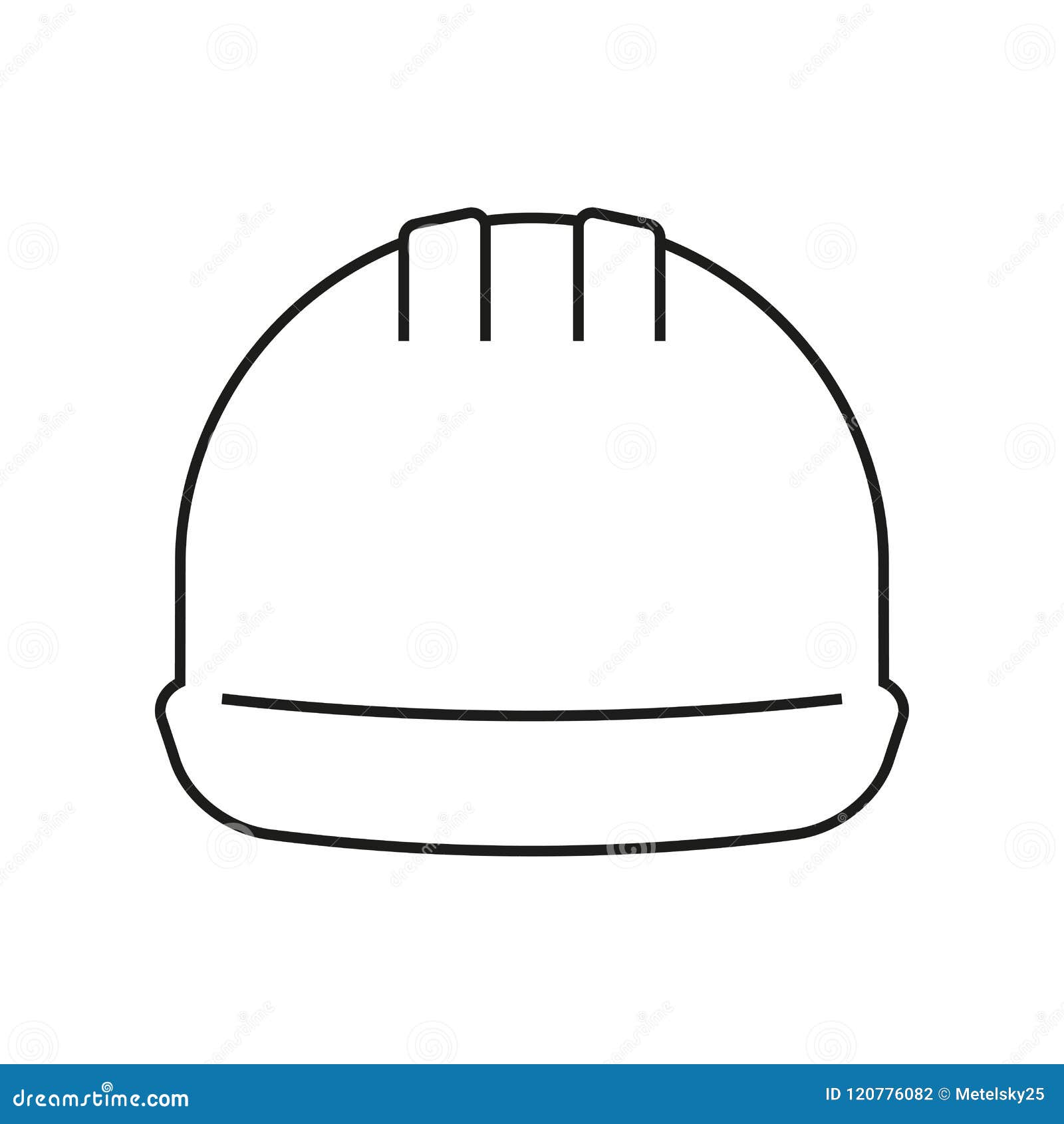 Construction Helmet Outline Icon. Builder Helmet. Vector Illustration ...