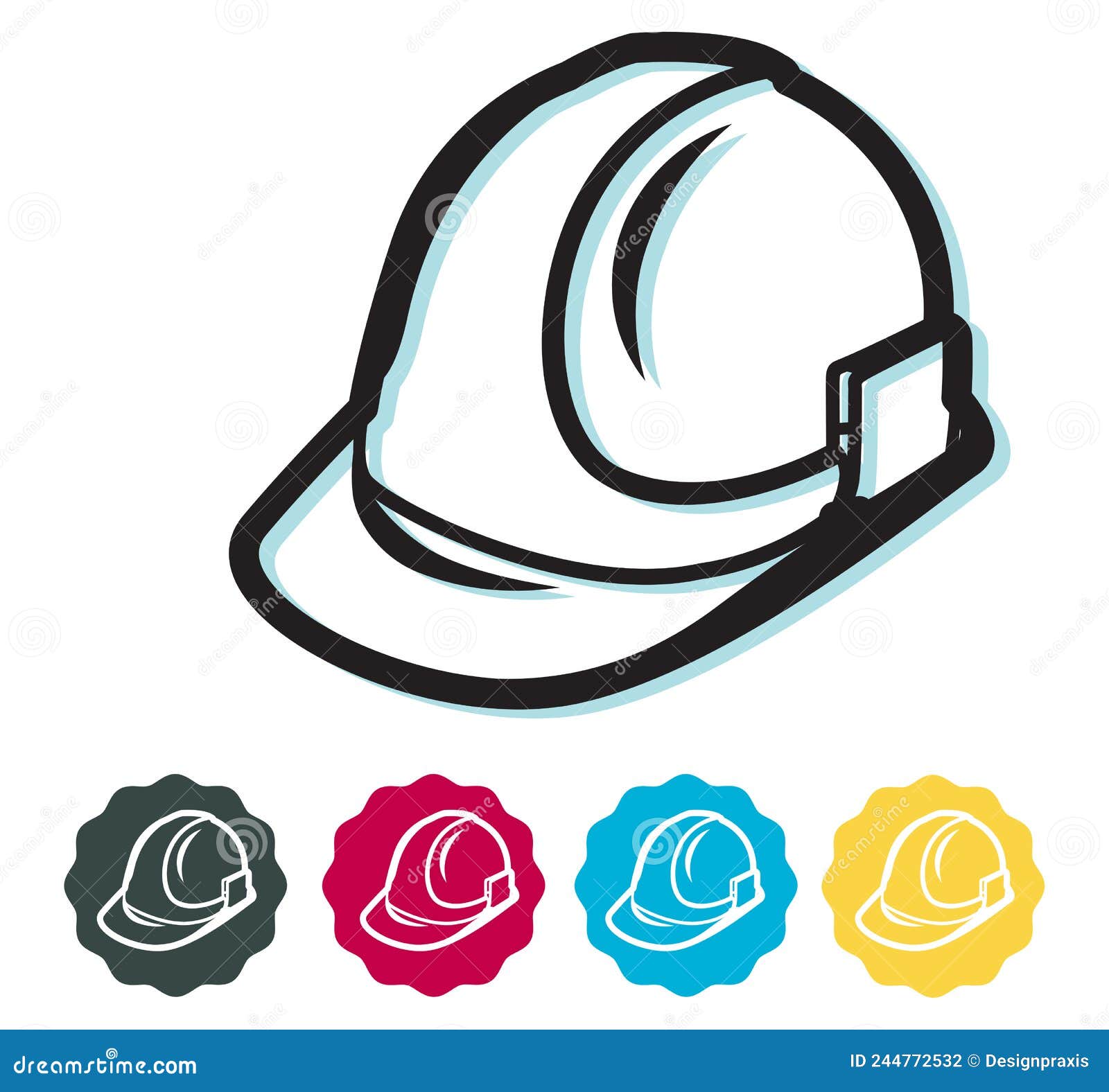 Construction Helmet - Safety Concept Icon Stock Vector - Illustration ...