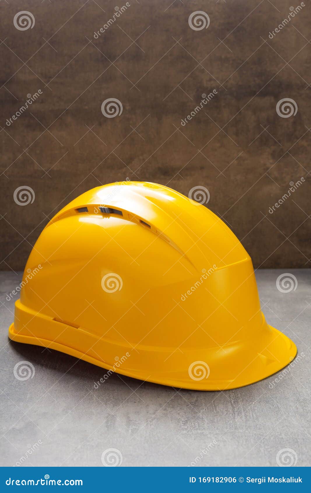 Construction Helmet on Stone Concrete Background Stock Photo - Image of ...