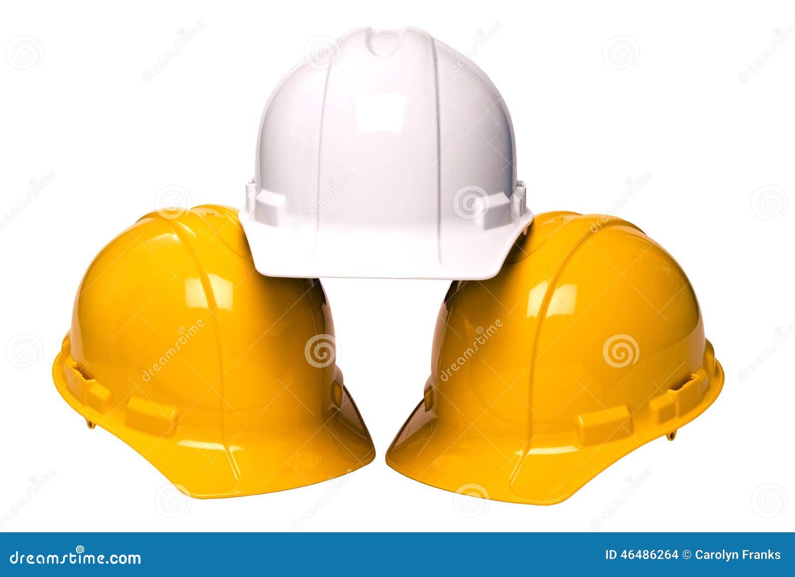 Construction Helmets Isolated Stock Photo - Image of plastic, object ...