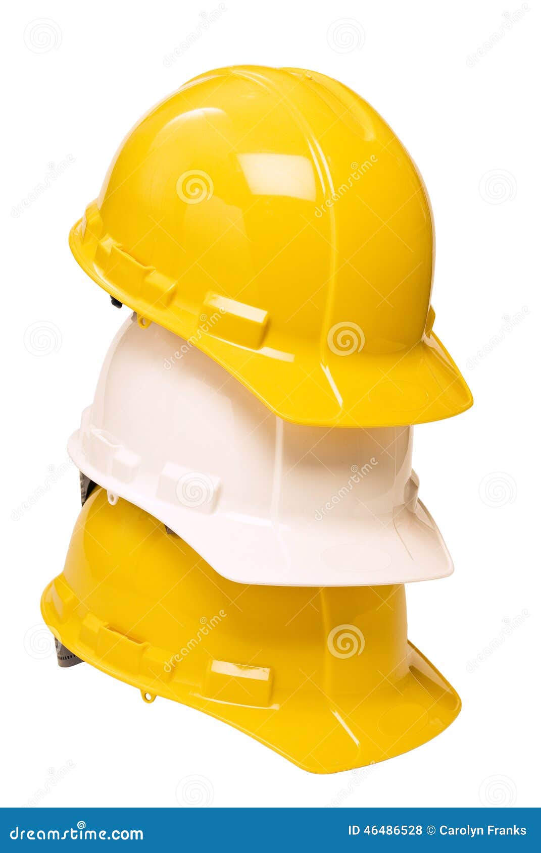 Construction Helmets on White Stock Photo - Image of industry, object ...