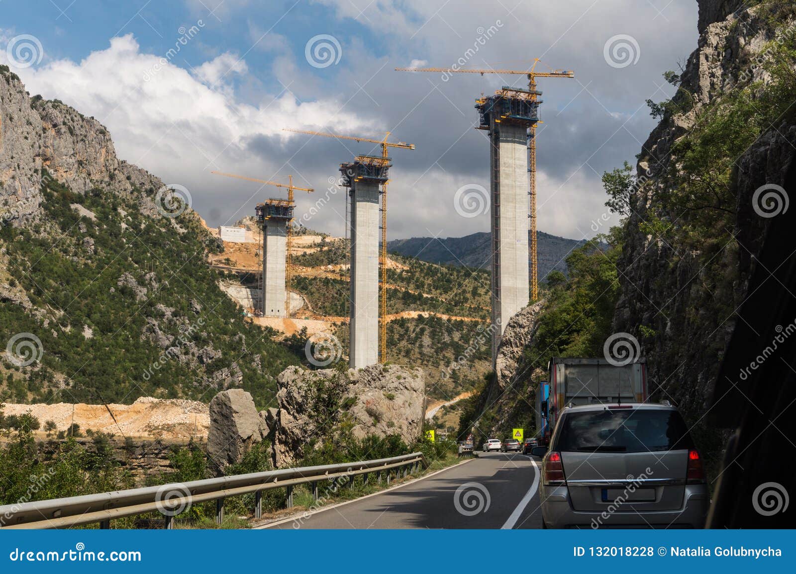 The Construction of the Bridge Moracica in Montenegro Stock Photo ...