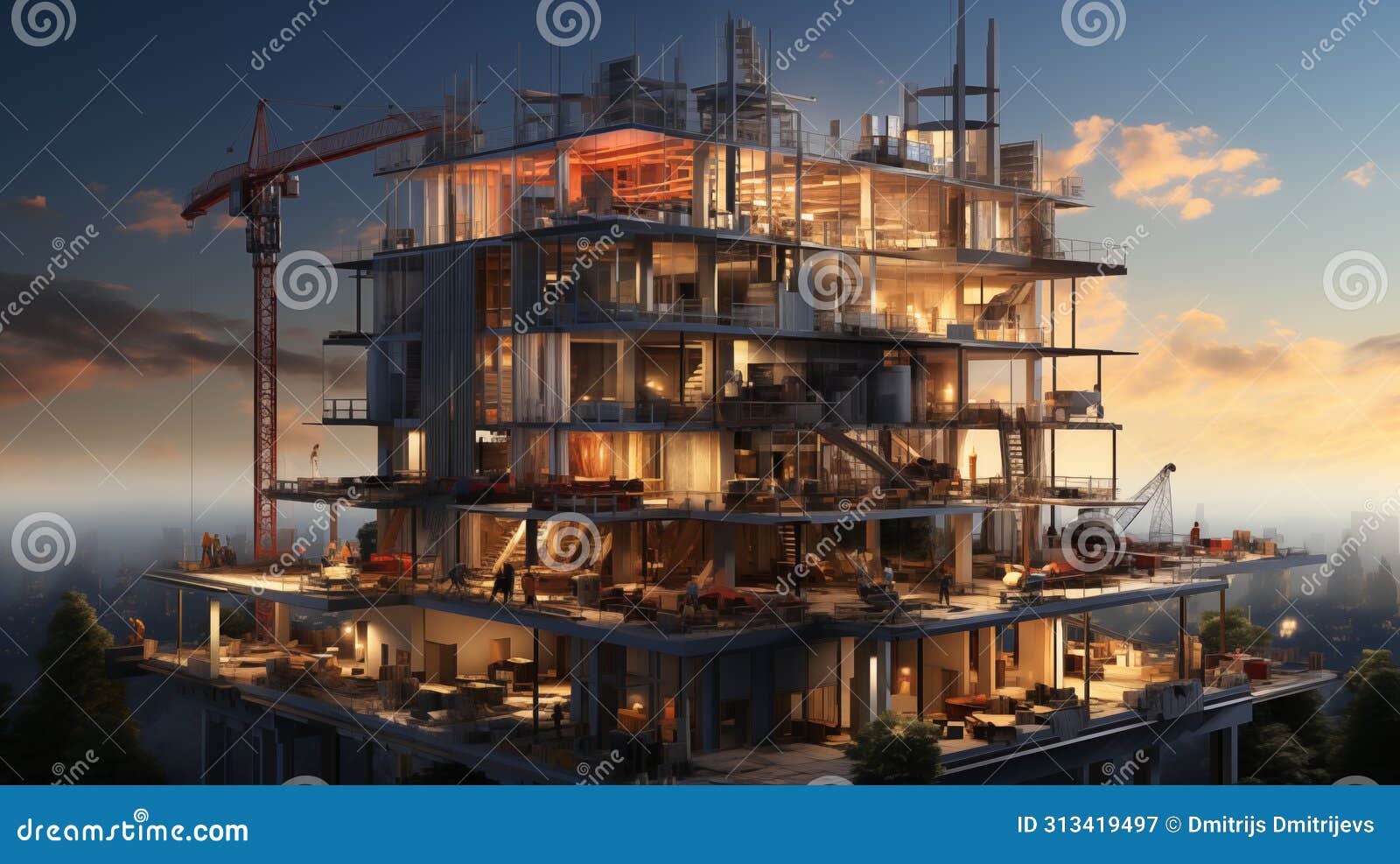 Construction High Building As Towering Structures Rise Against the ...