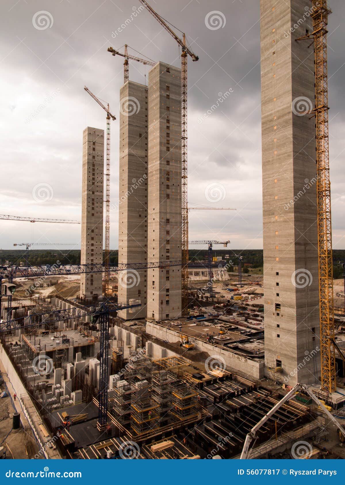 Construction of High Industrial Facility Stock Image - Image of ...