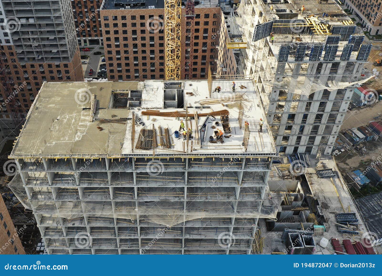 Construction of a High Monolithic House Stock Image - Image of ...