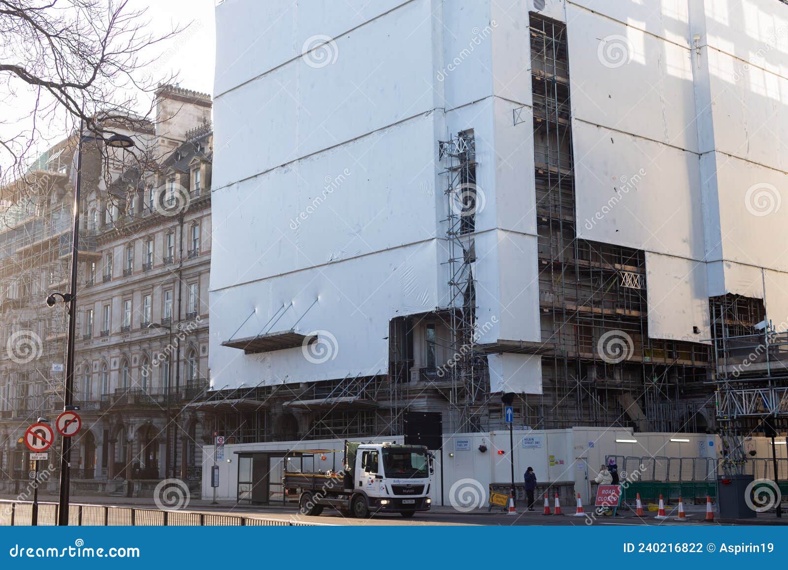 Construction of High-rise Building. Construction Covered Close from Eye ...