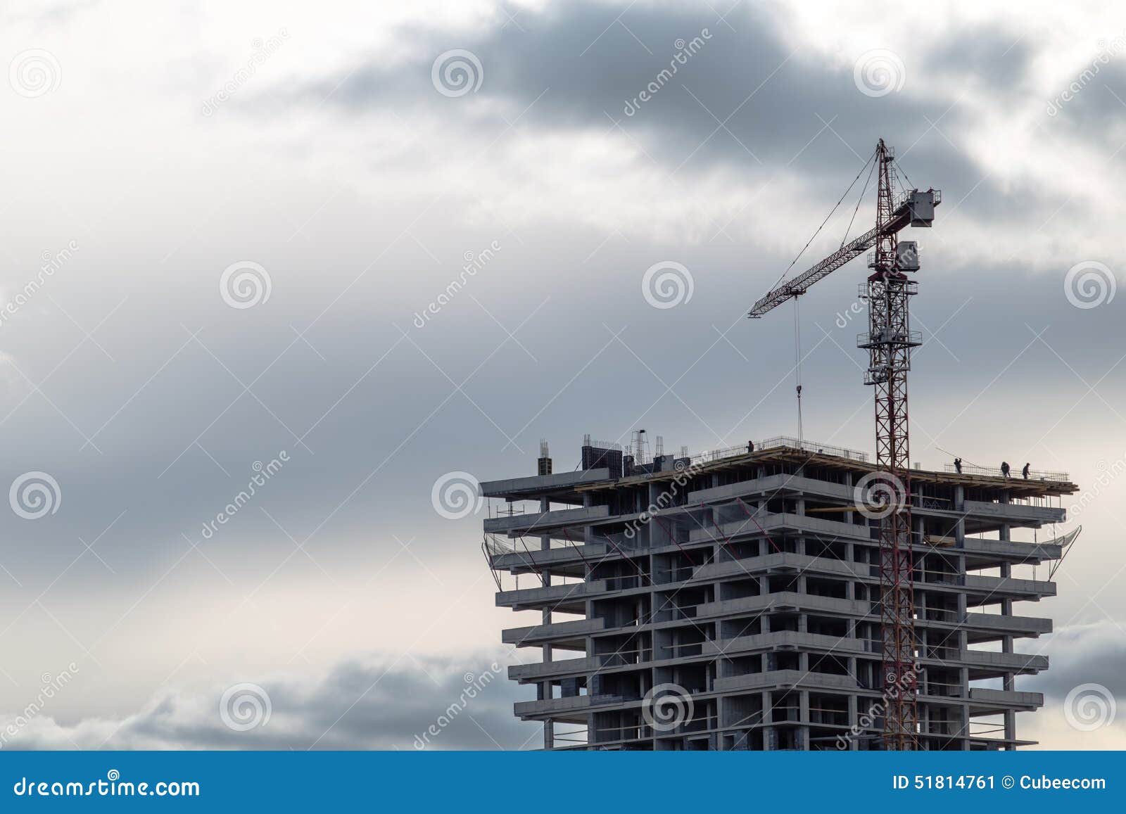 Construction of High-rise Building with Crane Stock Image - Image of ...