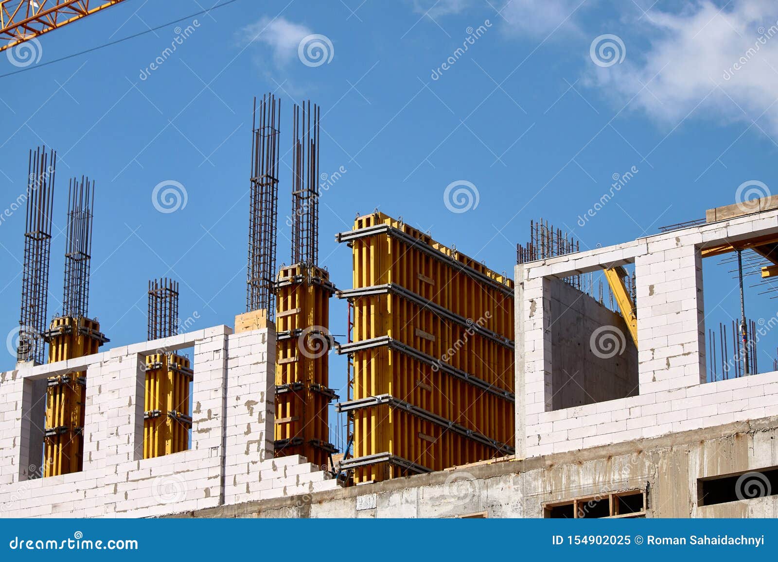 Construction of a High-rise Building, the Formation of Cement Supports ...