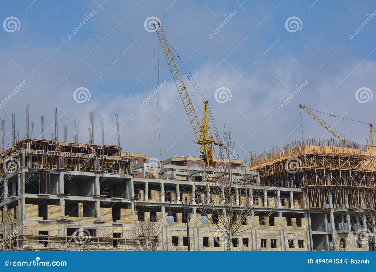 Construction of High-rise Building, Hoisting Crane Editorial Stock ...