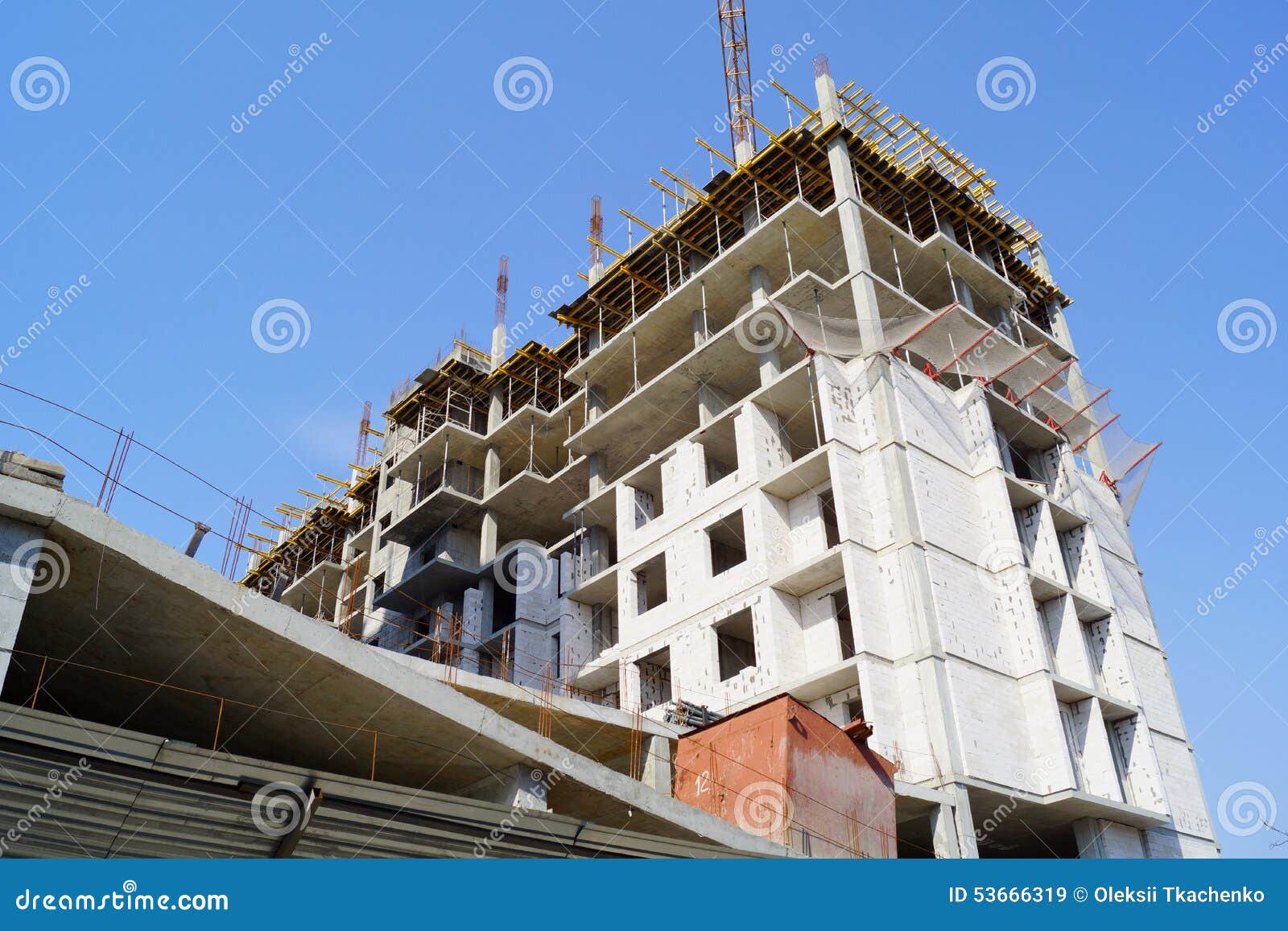 Construction of a High-rise Building Stock Image - Image of ...