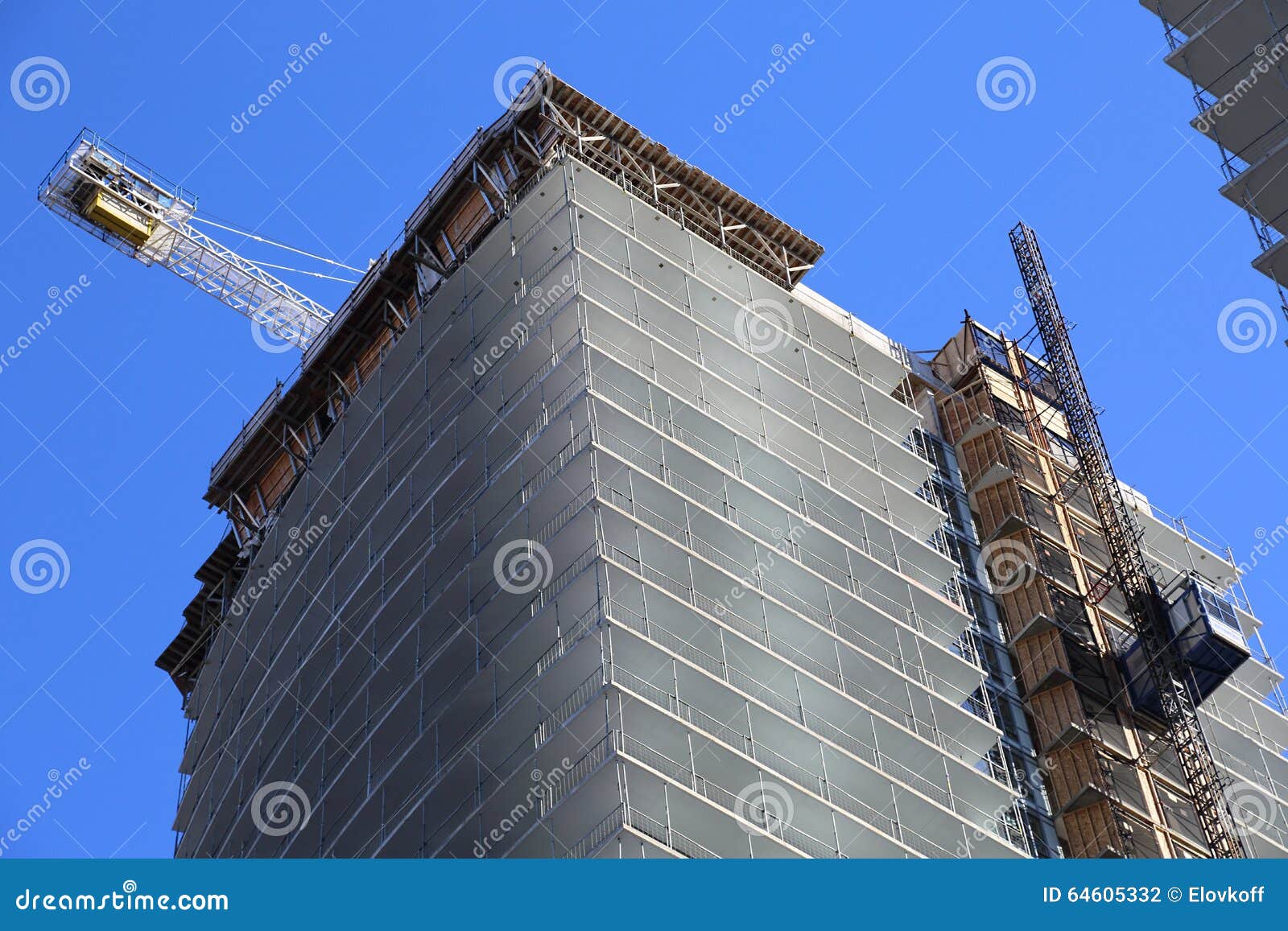 Construction of the High Rise Building Stock Photo - Image of blue ...