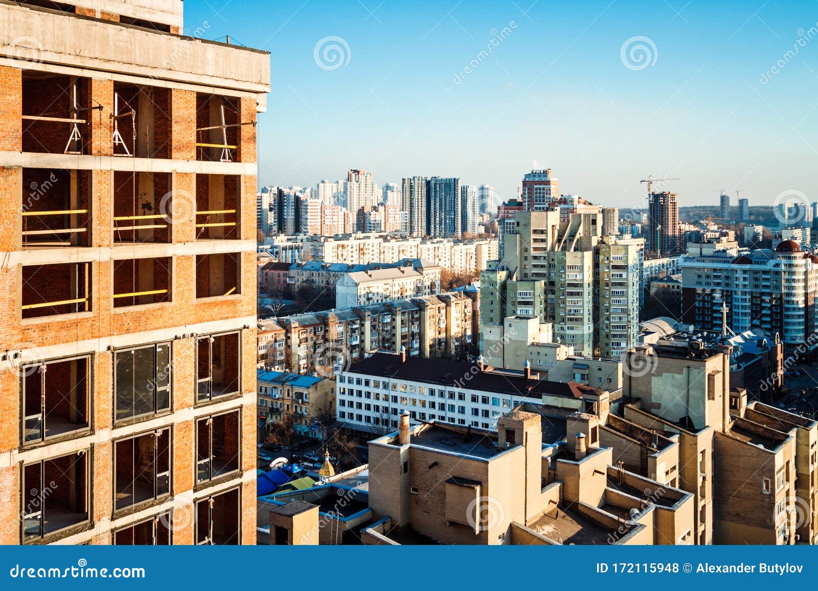 Construction of a High-rise Building. Construction Site in the City ...