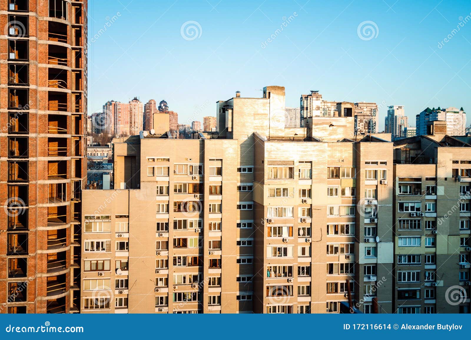Construction of a High-rise Building. Construction Site in the City ...
