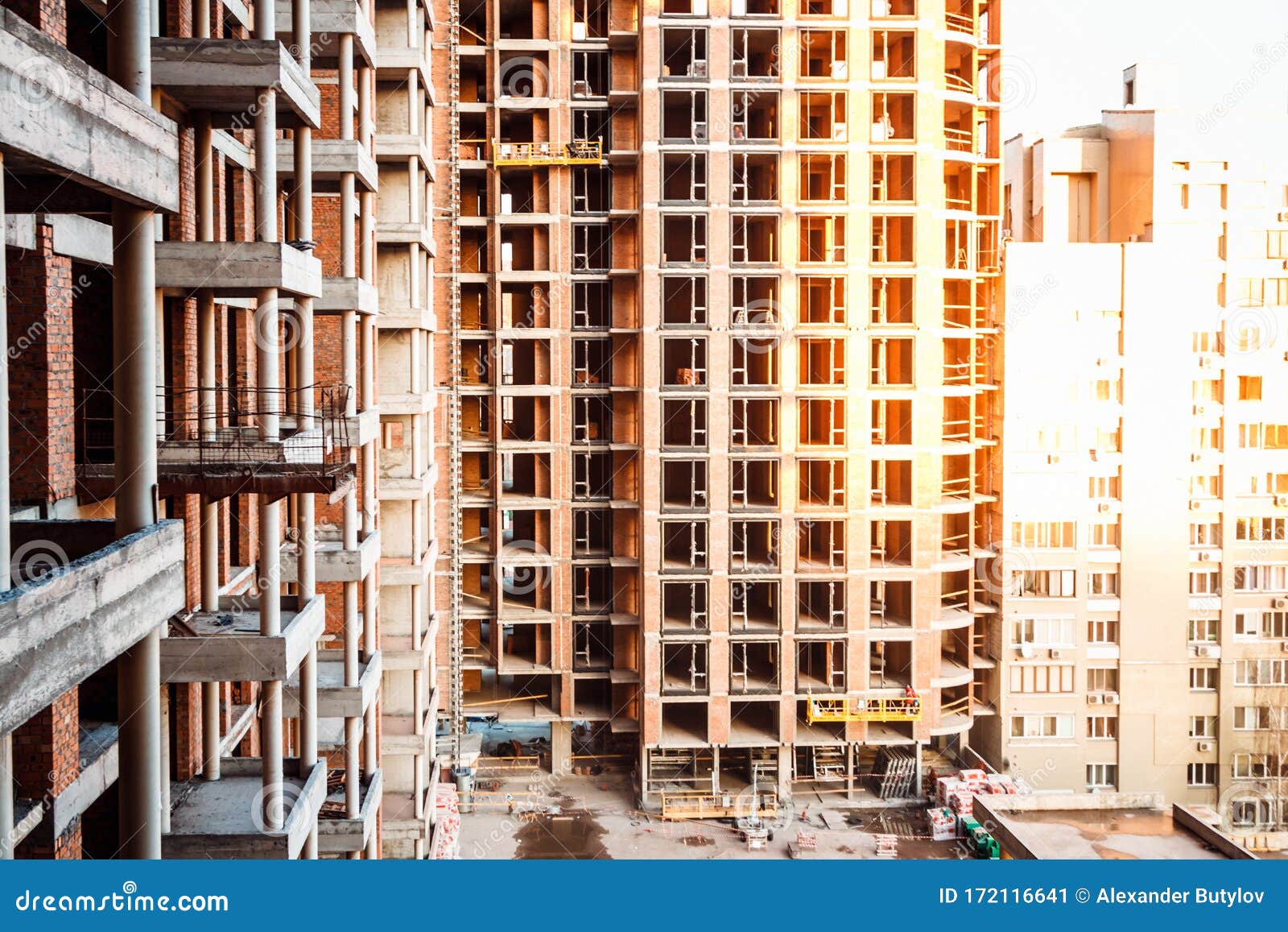 Construction of a High-rise Building. Construction Site in the City ...