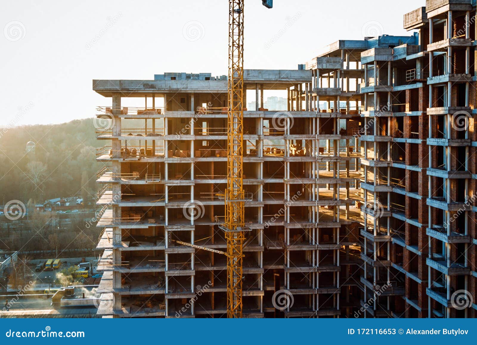 Construction of a High-rise Building. Construction Site in the City ...