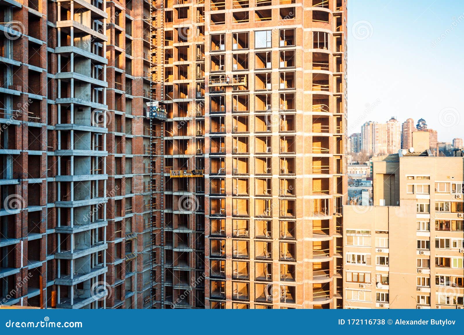 Construction of a High-rise Building. Construction Site in the City ...