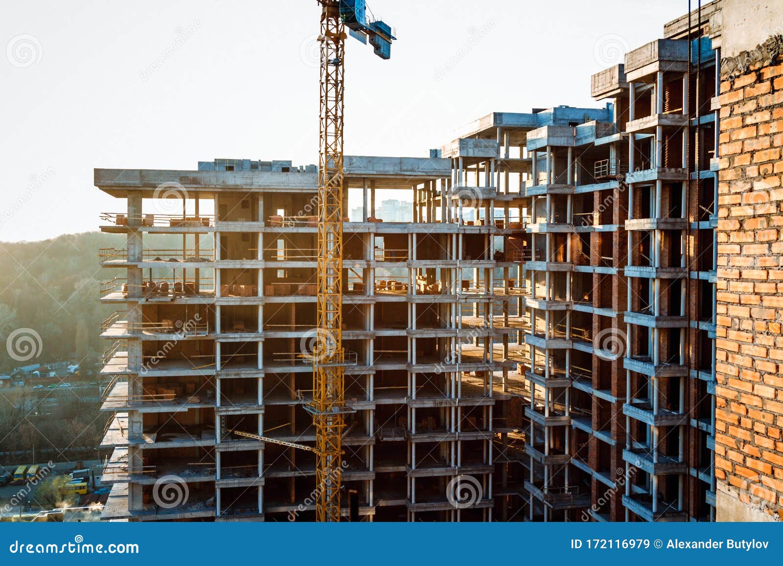 Construction of a High-rise Building. Construction Site in the City ...