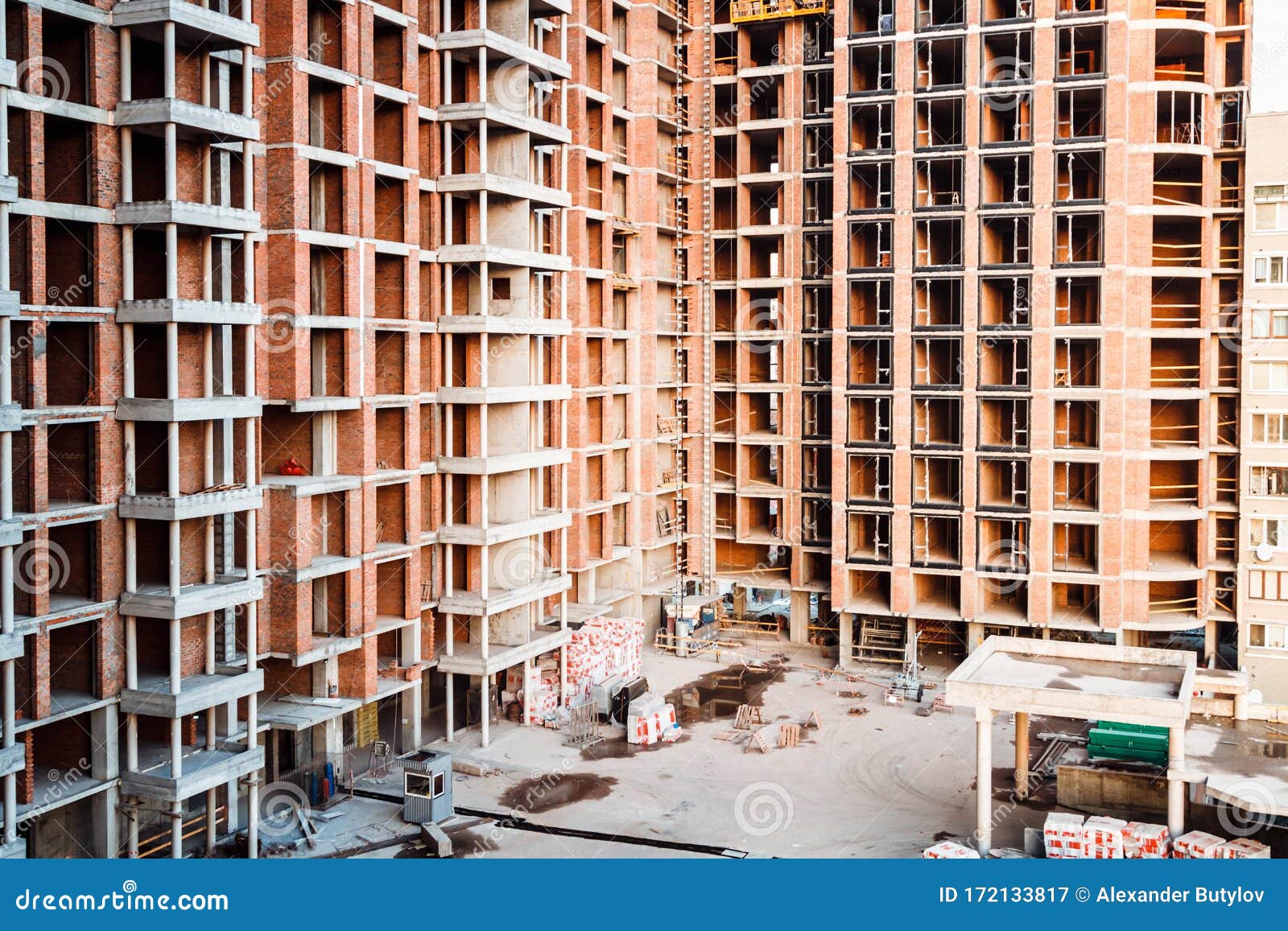 Construction of a High-rise Building. Construction Site in the City ...