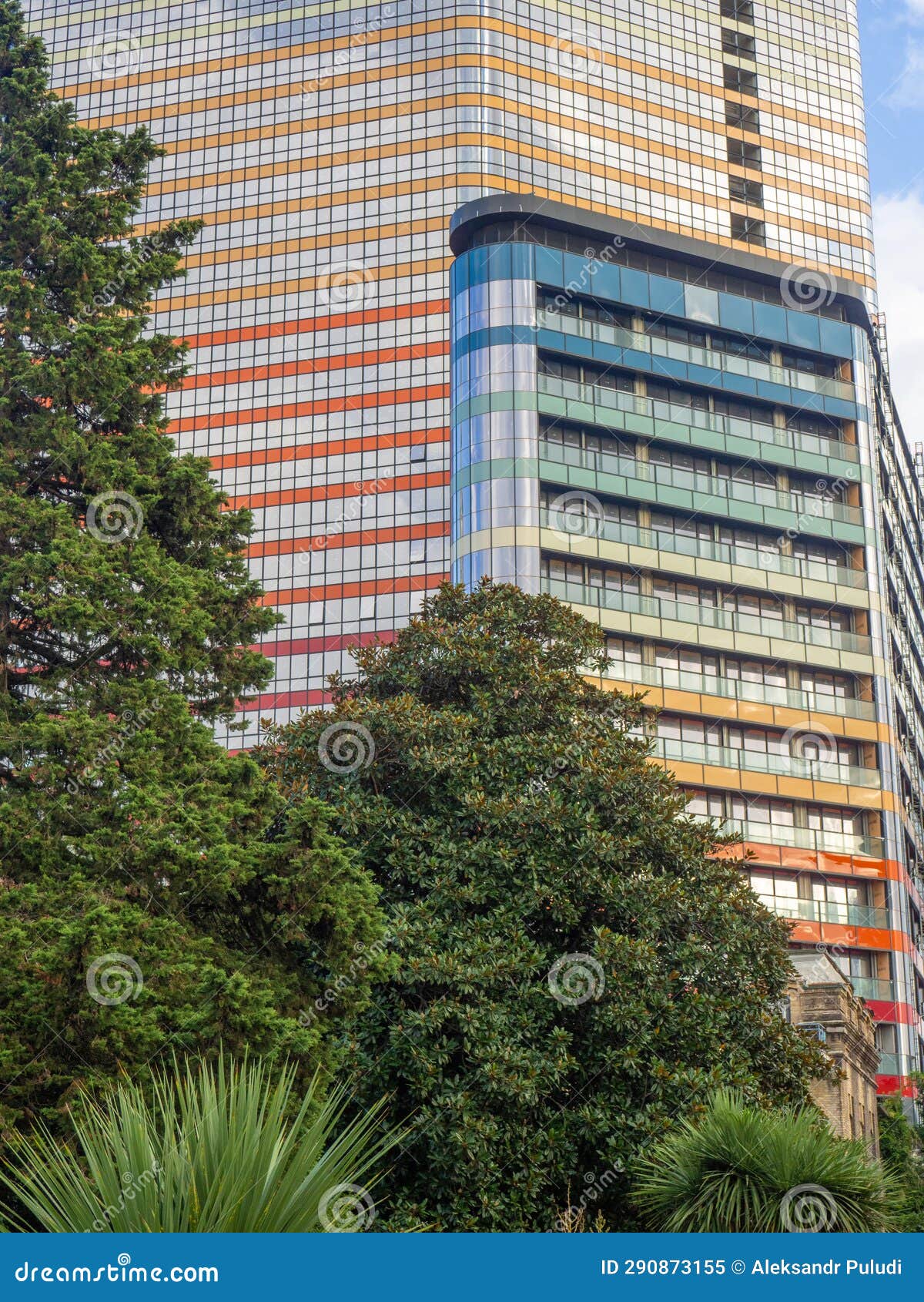 Construction of a High-rise Building. Skyscraper Glazing. Modern ...