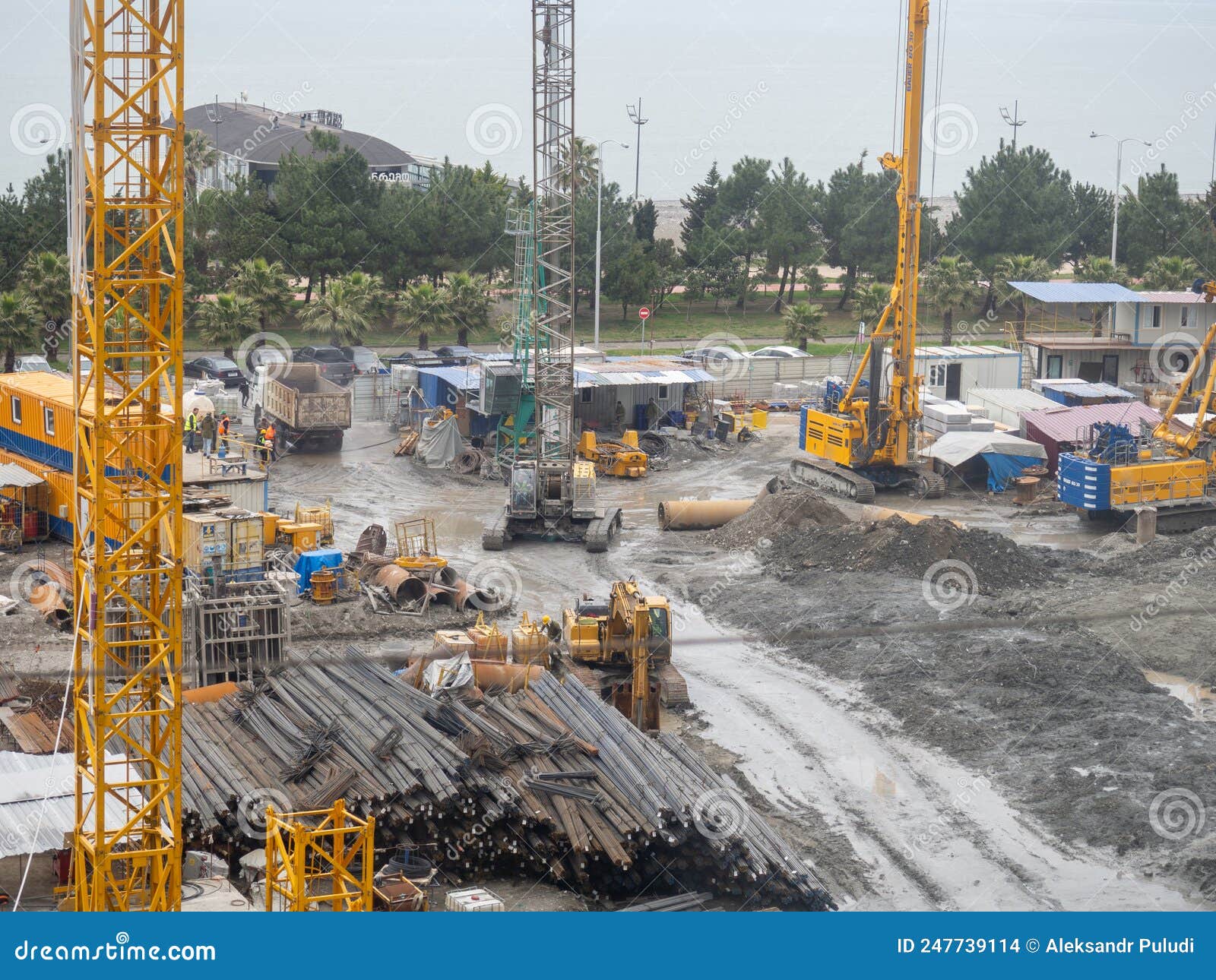 Construction Of A High-rise Building. View From Above. Start Of ...