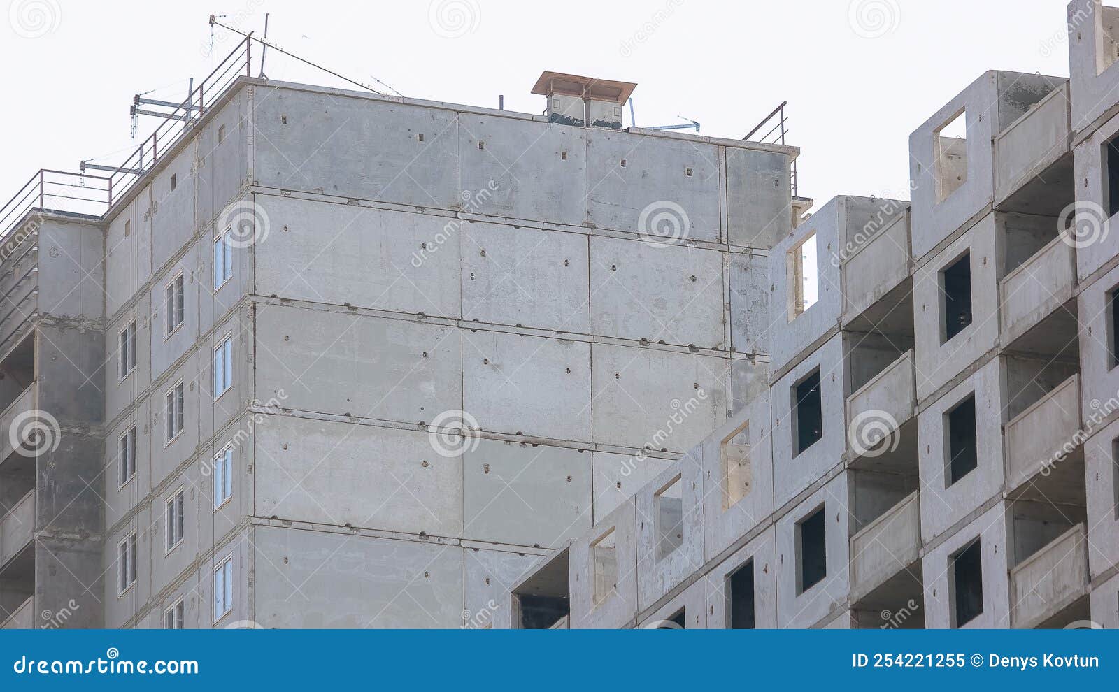 Construction of the High-rise Building without Windows. Stock Image ...